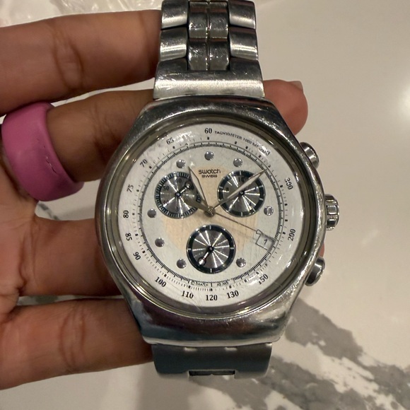 Swatch | Accessories | Swatch Silver Chronograph Smartwatch | Poshmark